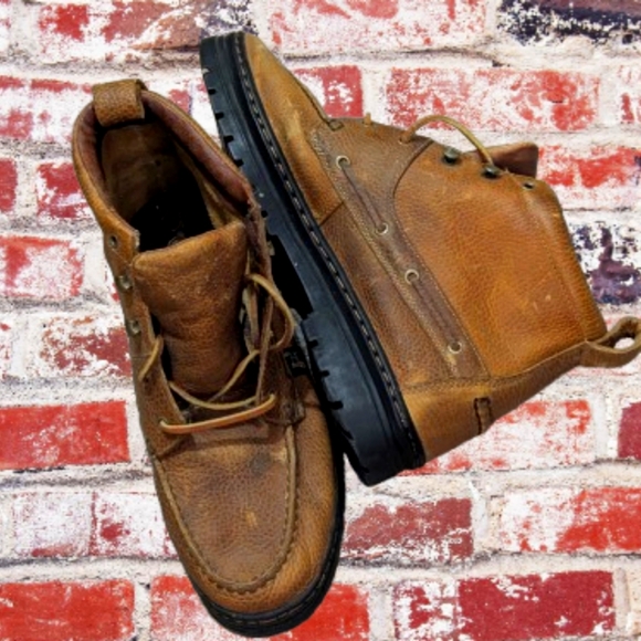 Justin Boots | Shoes | Justin Mens Brown Leather Boots Chukka Laceup ...